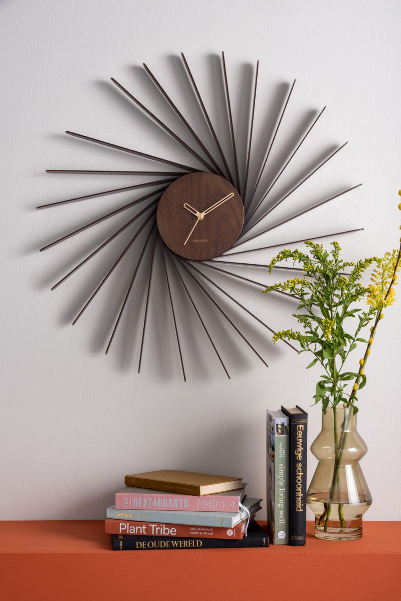 Helix XL Dark Wood Veneer Wall Clock – The Elms Home & Living
