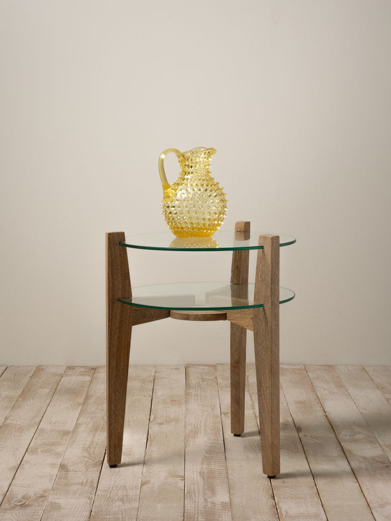 Side table with 2 glass levels – The Elms Home & Living